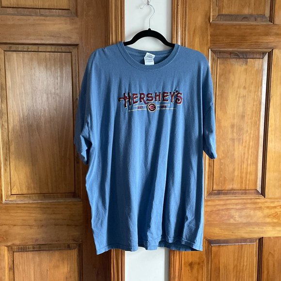 Gildan | Tops | Vintage Hersheys Blue Tshirt Size Xxl | Poshmark